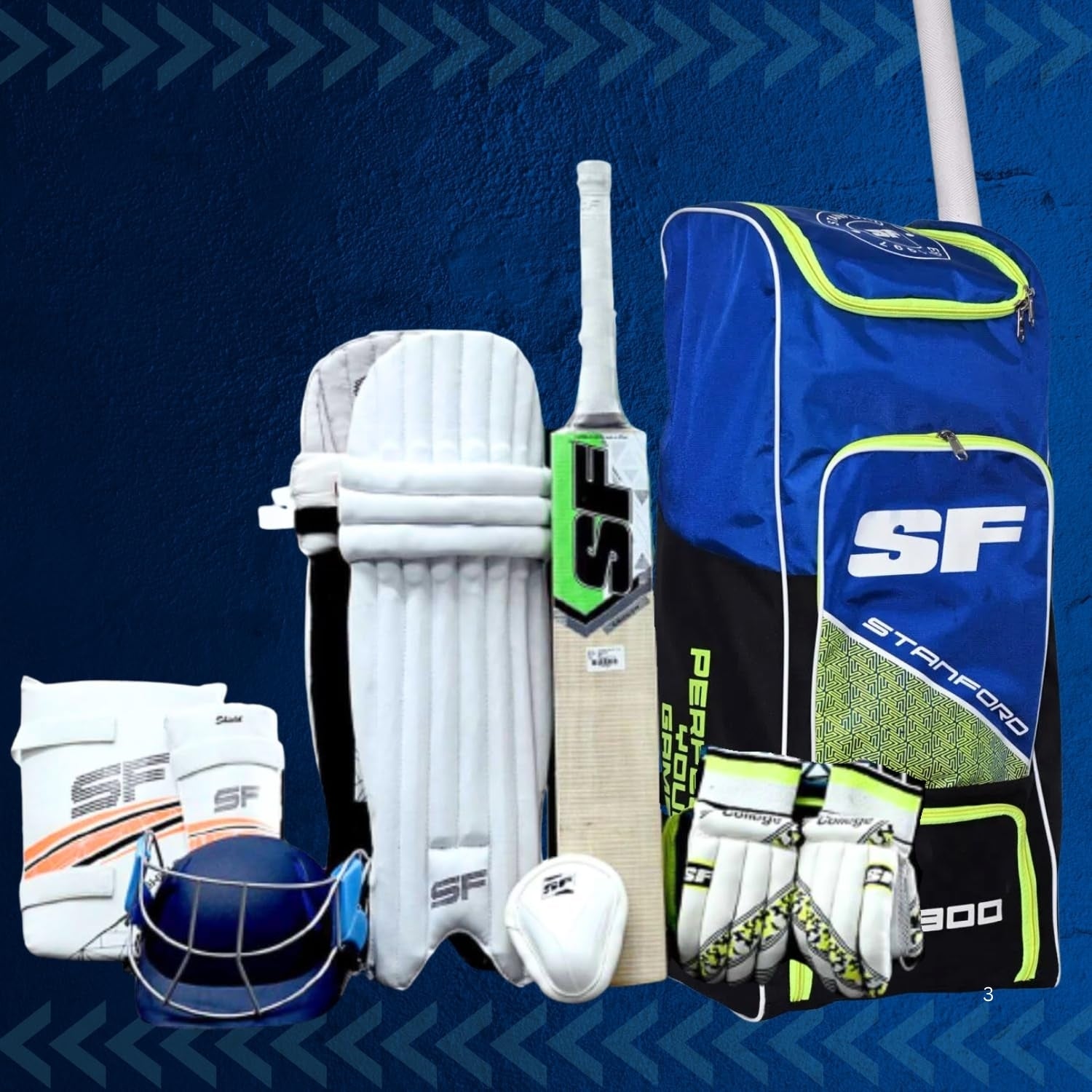 SF Kashmir Willow Cricket Kit with Helmet | Full Cricket Set with Bat ...