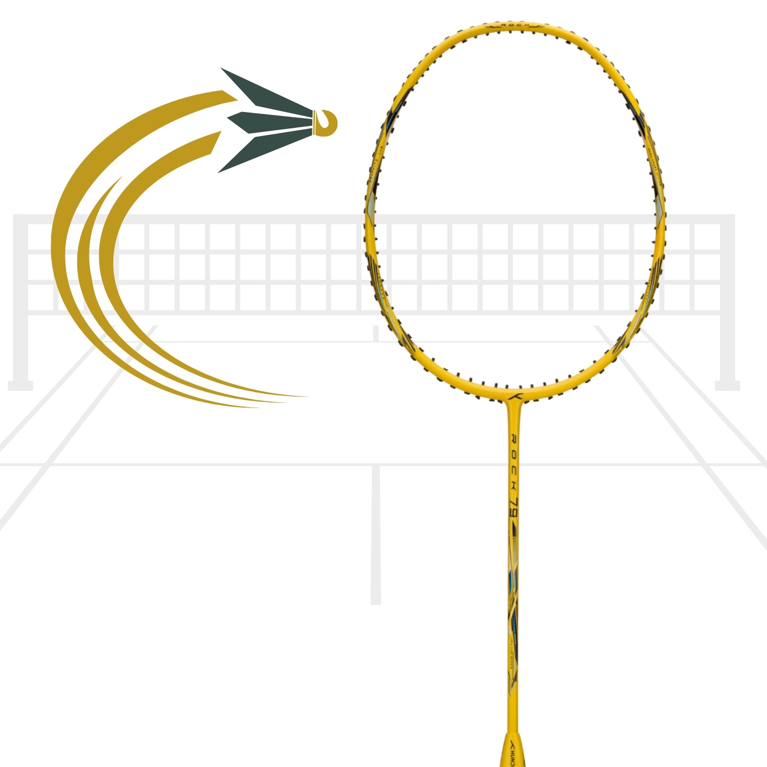 Hundred Rock 79 Unstrung Badminton Racket | Lightweight Graphite Frame ...