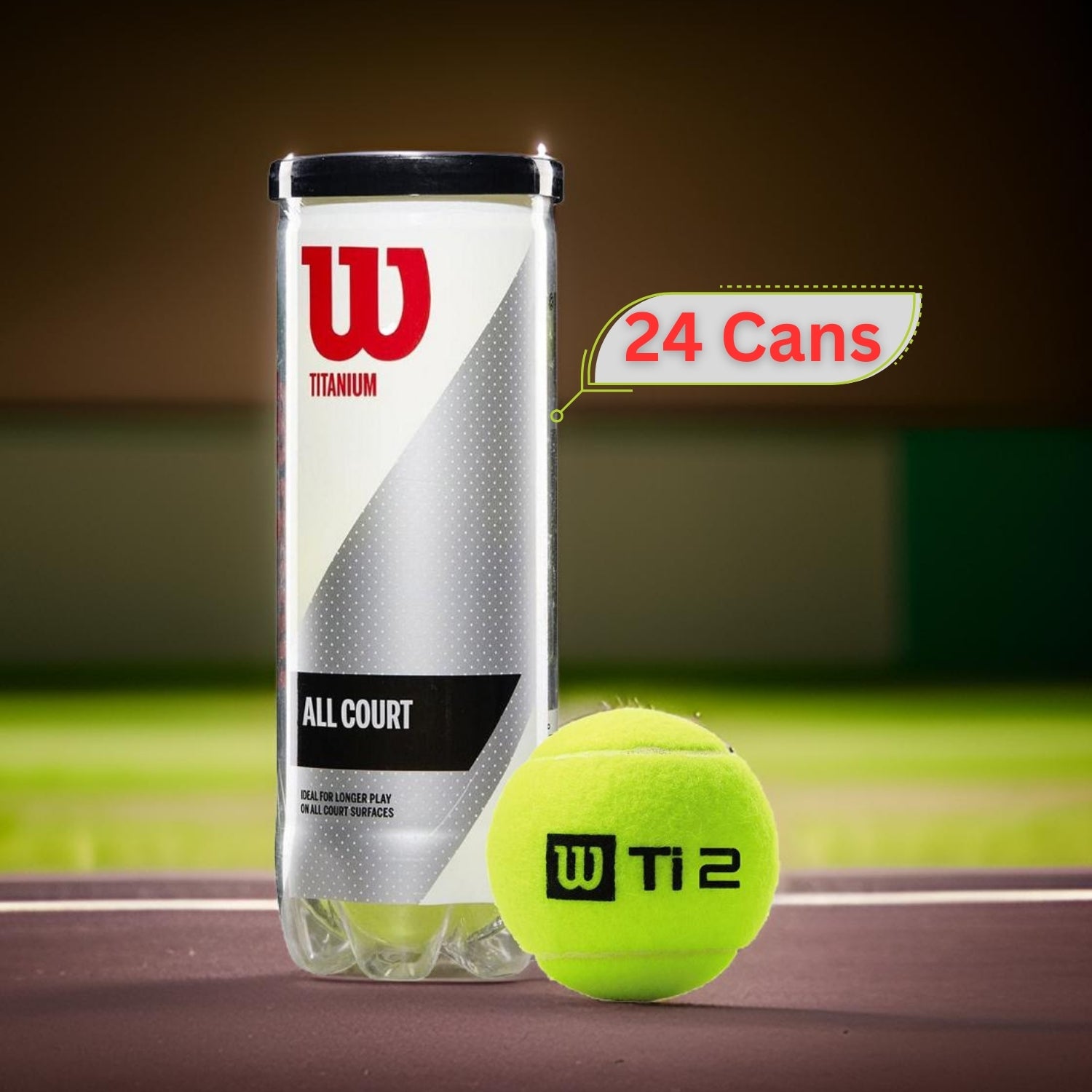 Wilson Titanium All Court Tennis Balls Carton (24 Cans) – Prokicksports
